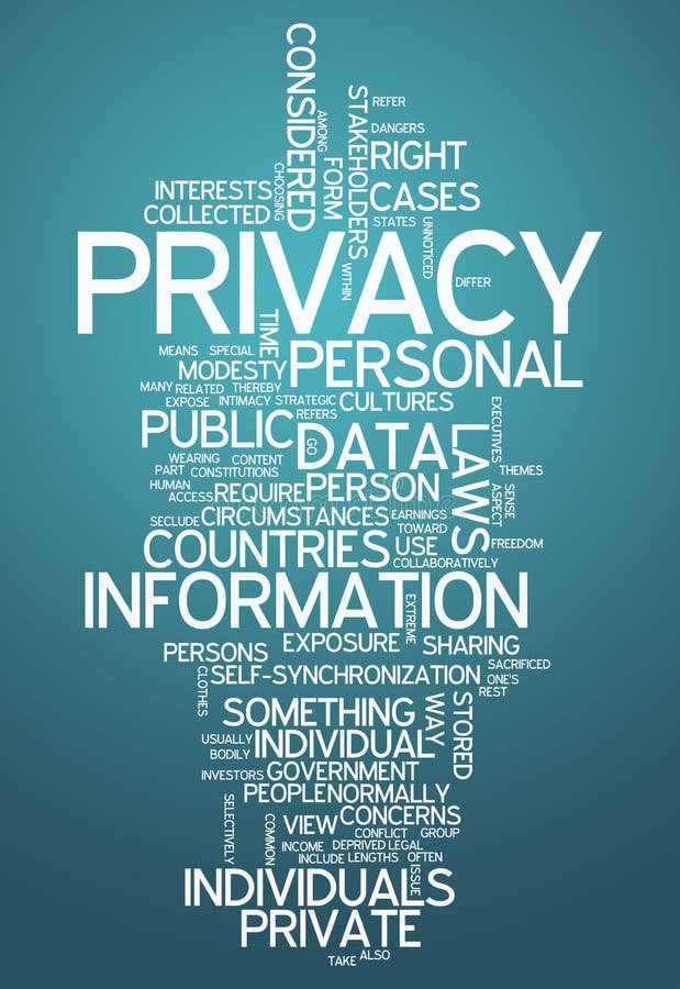 Word Cloud Privacy stock illustration. Illustration of background ...