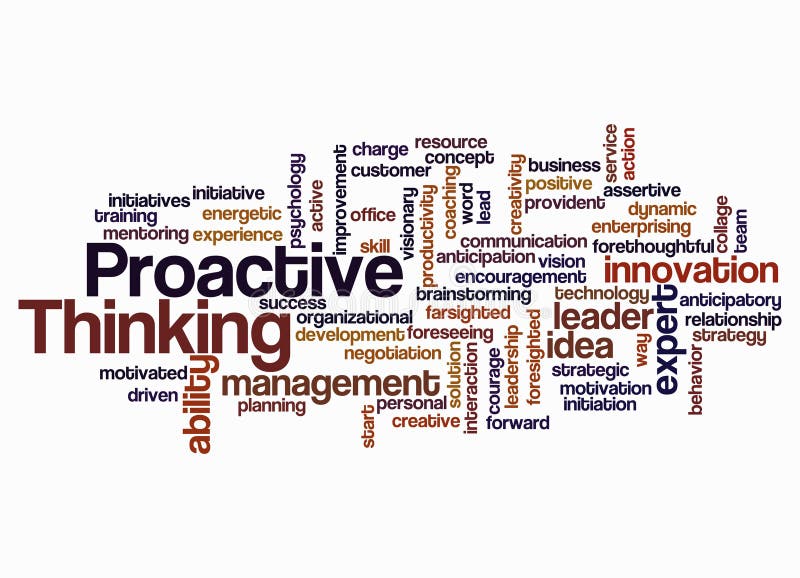 Word Cloud with PROACTIVE THINKING Concept Create with Text only Stock ...