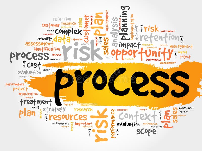 Word Cloud with Process Related Tags Stock Illustration - Illustration ...