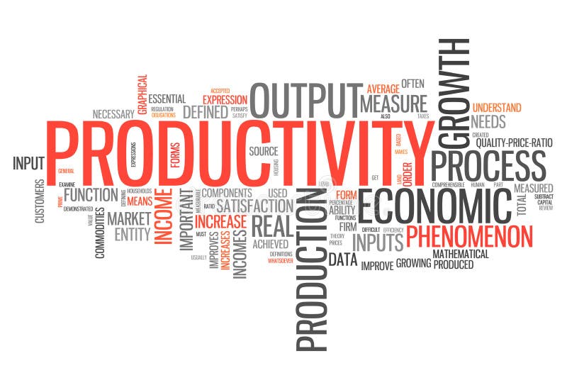 Word Cloud Productivity stock illustration. Illustration of factory ...