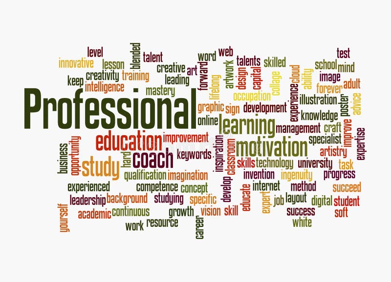 Word Cloud with PROFESSIONAL Concept, Isolated on a White Background ...