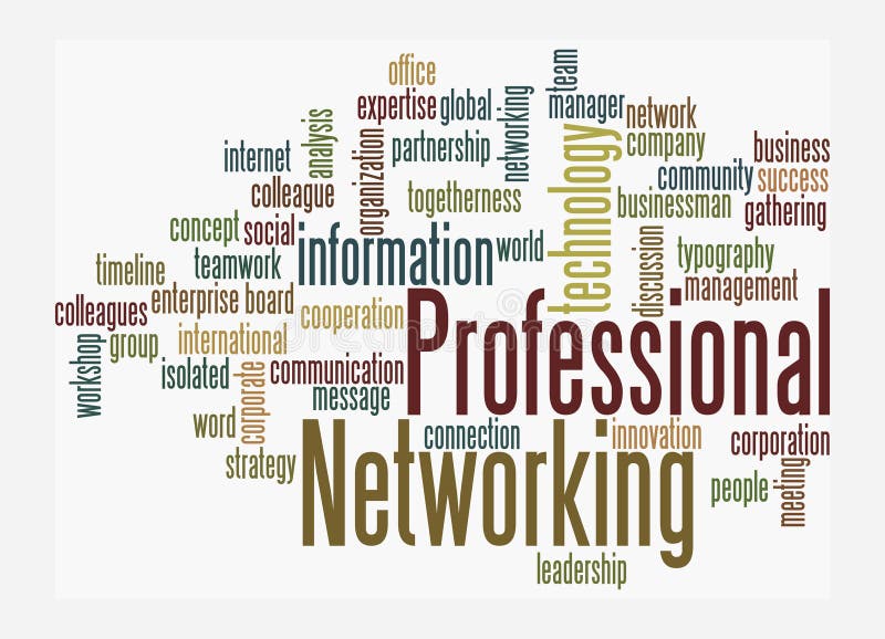 Word Cloud with PROFESSIONAL NETWORKING Concept, Isolated on a White ...