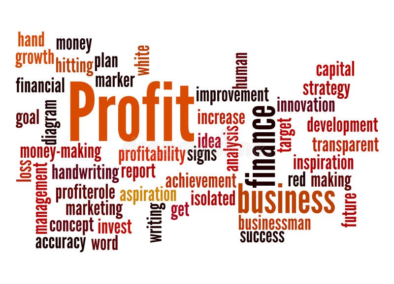 Word Cloud with PROFIT Concept Stock Illustration - Illustration of ...