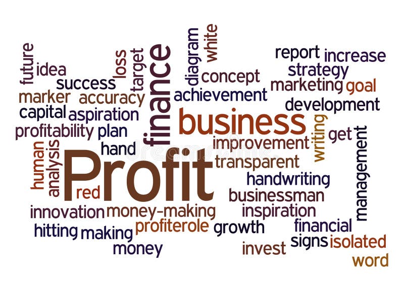 Word Cloud with PROFIT Concept Stock Illustration - Illustration of ...