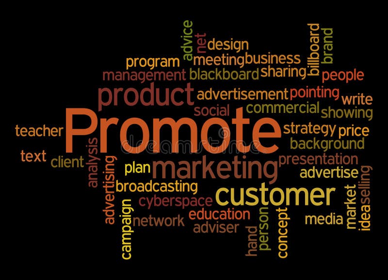 Word Cloud with PROMOTE Concept Stock Photo - Image of campaign ...