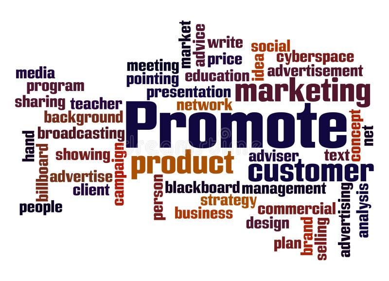 Word Cloud with PROMOTE Concept Stock Illustration - Illustration of ...