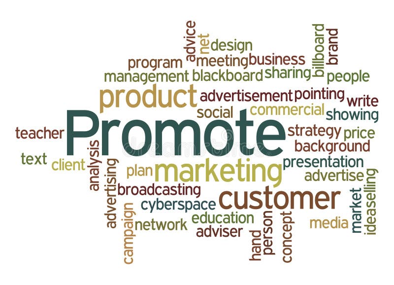 Word Cloud with PROMOTE Concept Stock Illustration - Illustration of ...