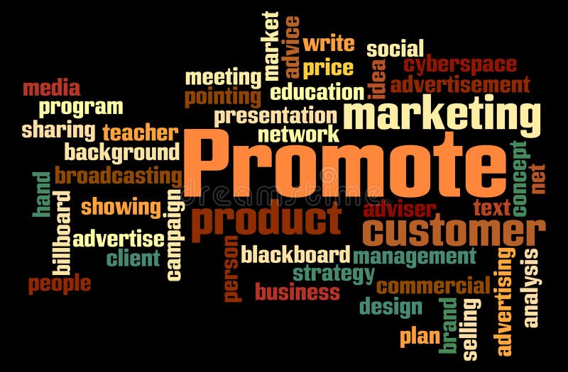 Word Cloud with PROMOTE Concept Stock Illustration - Illustration of ...
