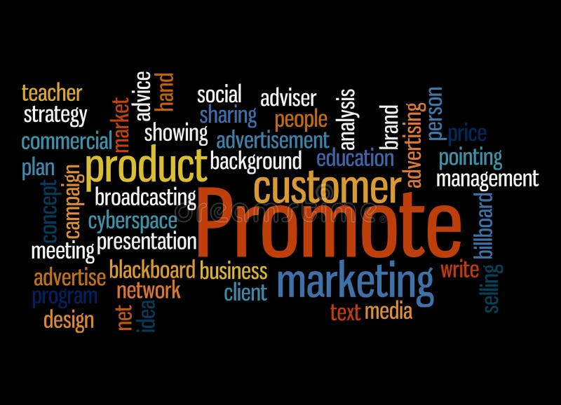Word Cloud with PROMOTE Concept Stock Illustration - Illustration of ...