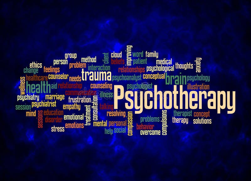 Word Cloud with PSYCHOTHERAPY Concept Create with Text only Stock ...