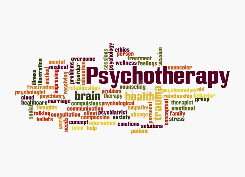 Word Cloud with PSYCHOTHERAPY Concept, Isolated on a White Background ...