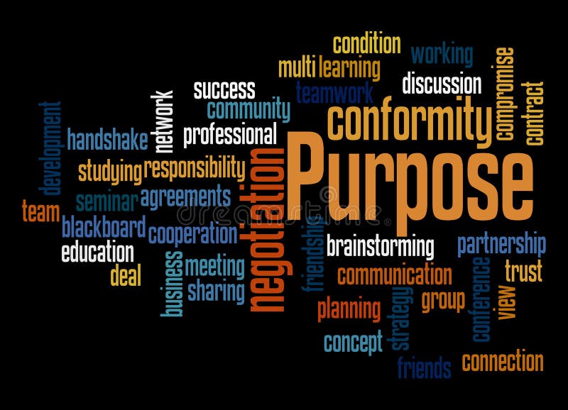 Word Cloud with PURPOSE Concept Stock Image - Image of meeting ...