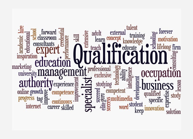 Word Cloud with QUALIFICATION Concept, Isolated on a White Background ...