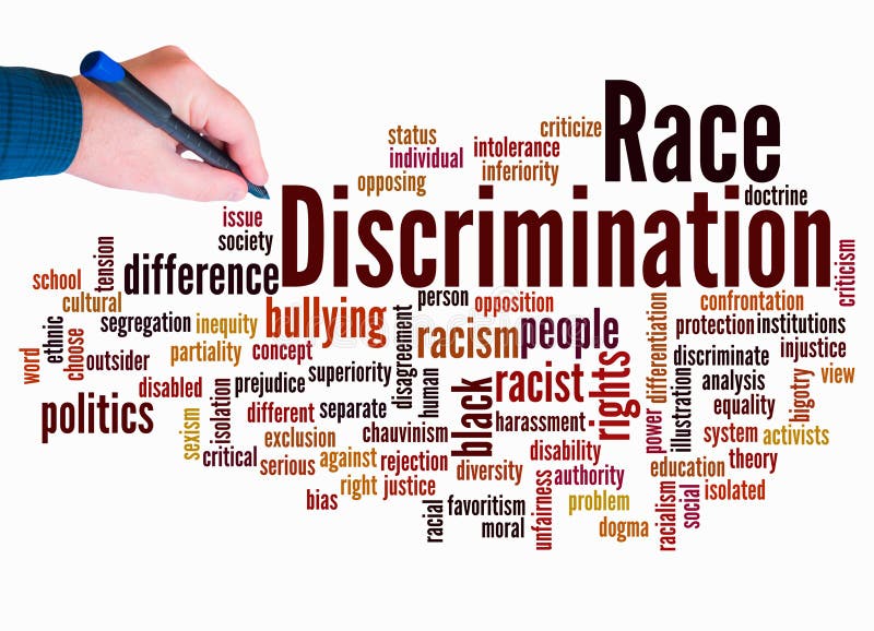 Word Cloud with RACE DISCRIMINATION Concept Create with Text only Stock ...