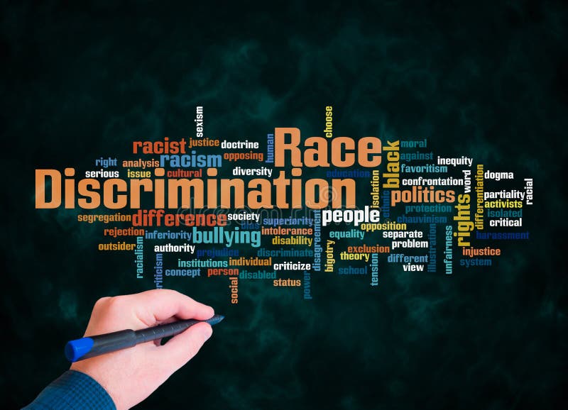 Word Cloud with RACE DISCRIMINATION Concept Create with Text only Stock ...