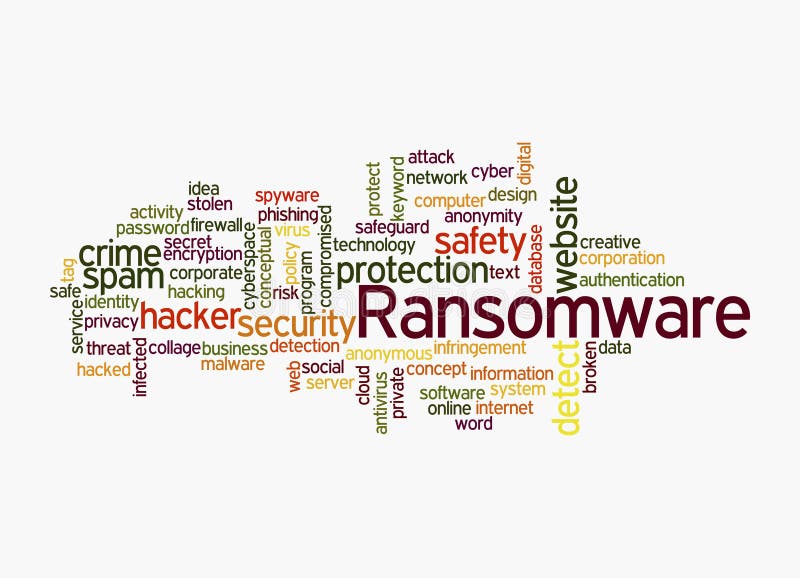 Word Cloud with RANSOMWARE Concept, Isolated on a White Background ...