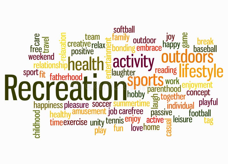 Word Cloud with RECREATION Concept Create with Text only Stock ...