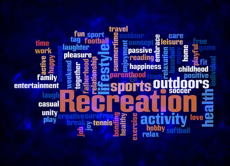 Word Cloud with RECREATION Concept Create with Text only Stock ...
