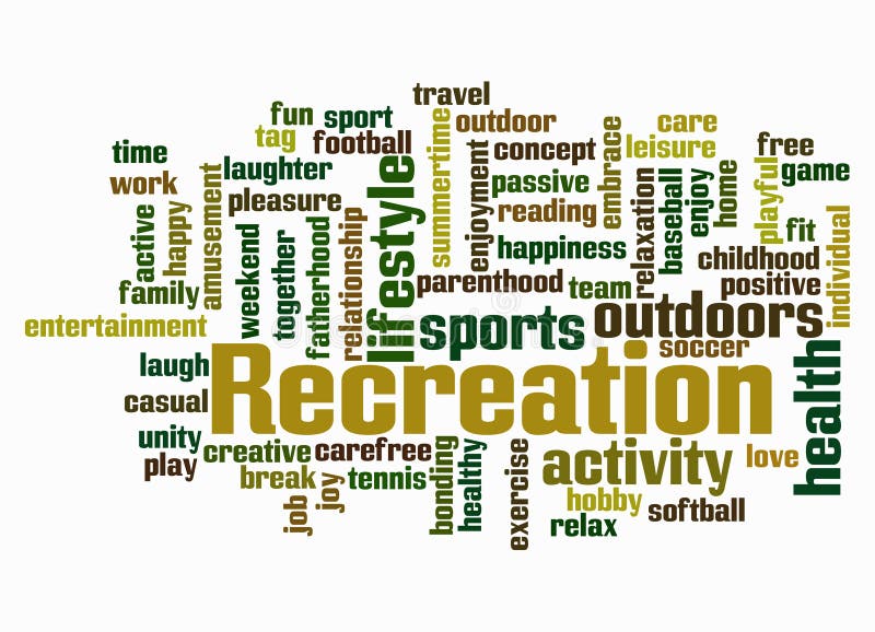 Word Cloud with RECREATION Concept Create with Text only Stock ...