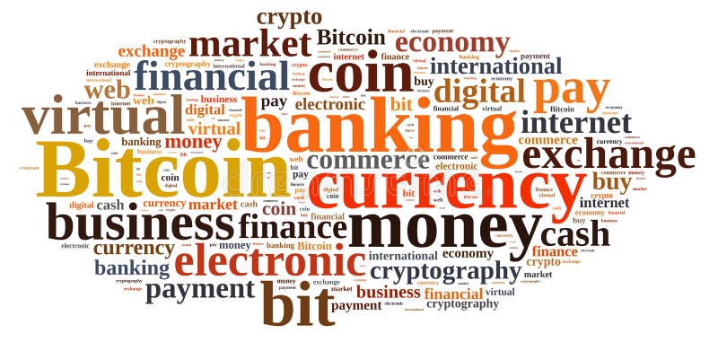 Word Cloud Relating To Bitcoin. Stock Illustration - Illustration of ...