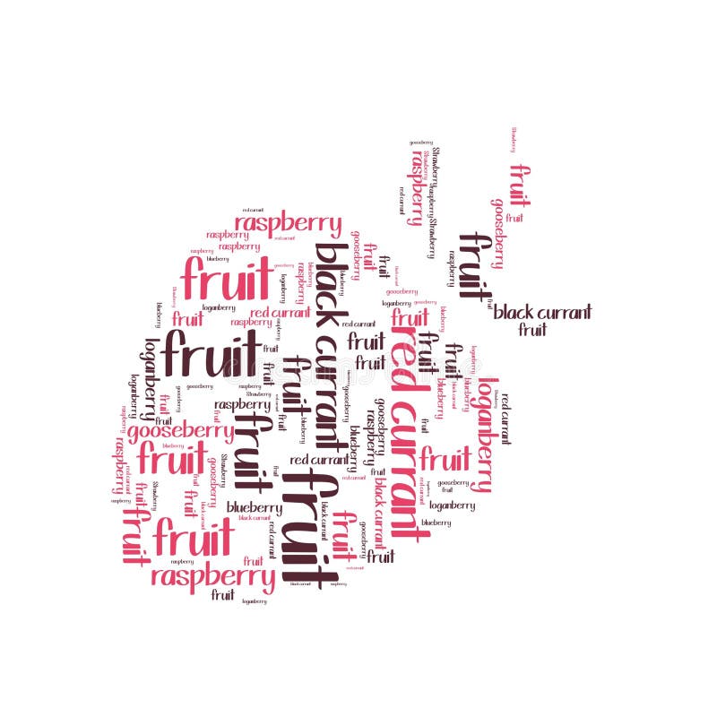 Word Cloud Representing Berry Fruit Stock Illustration - Illustration ...