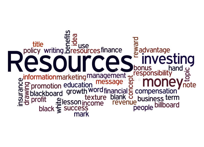 Word Cloud with RESOURCES Concept Stock Illustration - Illustration of ...