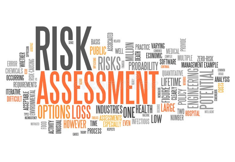 Word Cloud Risk Assessment stock illustration. Illustration of artwork ...