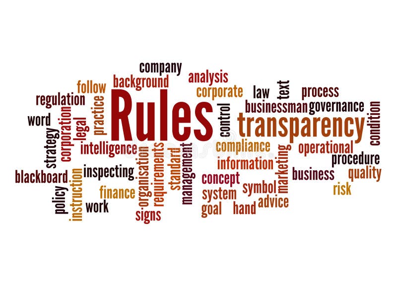 Word Cloud with RULES Concept Stock Illustration - Illustration of ...