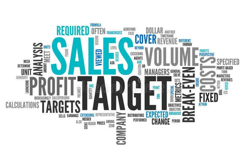 Word Cloud Sales Target stock illustration. Illustration of goal ...