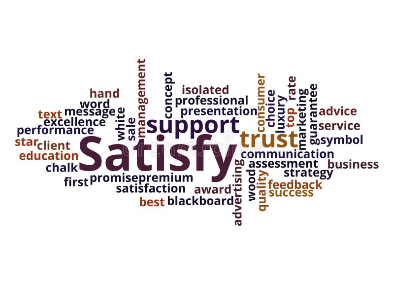 Word Cloud with SATISFY Concept Stock Illustration - Illustration of ...