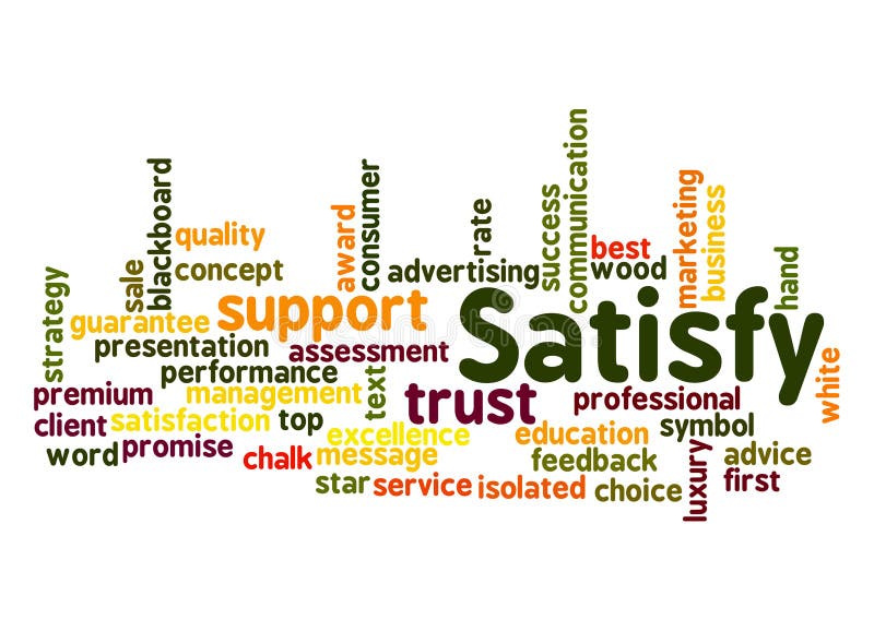 Word Cloud with SATISFY Concept Stock Photo - Image of sale, blackboard ...