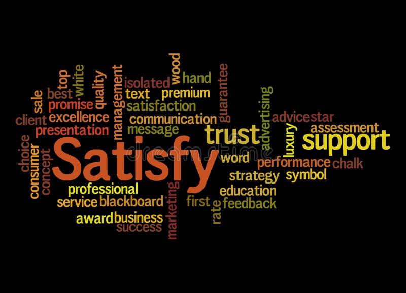 Word Cloud with SATISFY Concept Stock Illustration - Illustration of ...