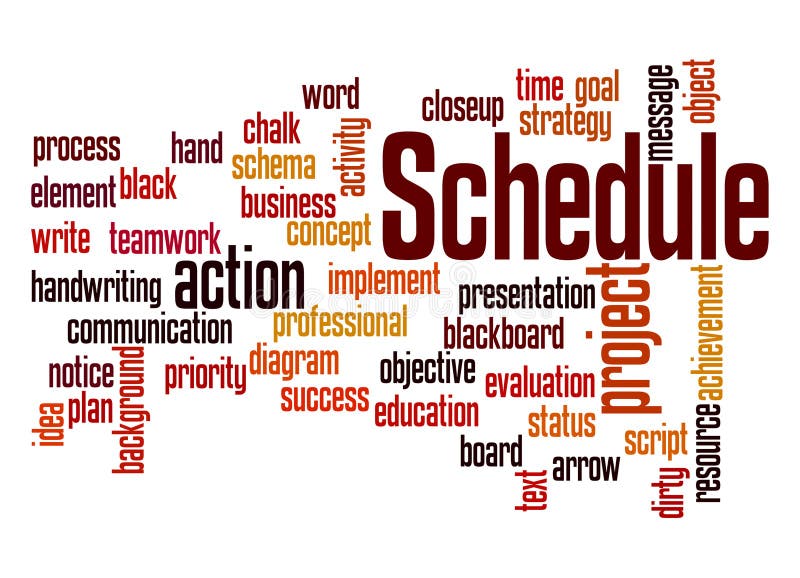 Word Cloud with SCHEDULE Concept Stock Illustration - Illustration of ...