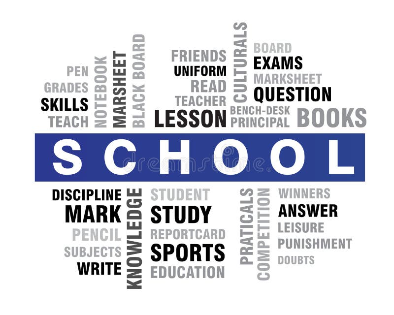 Word Cloud of School Vector Illustration Stock Vector - Illustration of ...