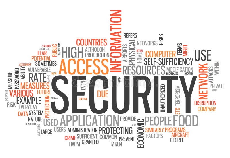 Word Cloud Security stock illustration. Illustration of clouds - 113310264