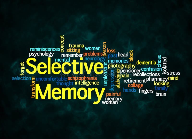 Word Cloud with SELECTIVE MEMORY Concept Create with Text only Stock ...