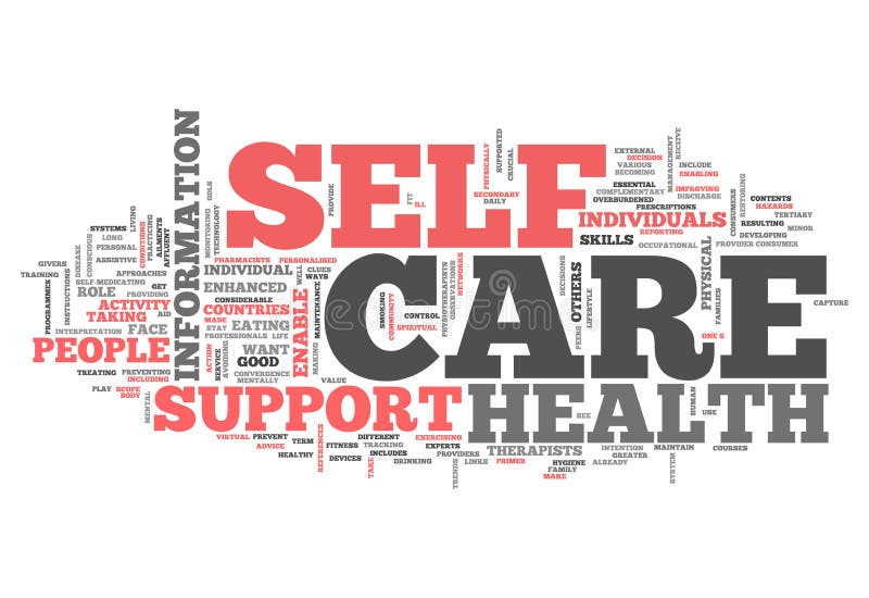 Word Cloud Self Care stock illustration. Illustration of physical ...