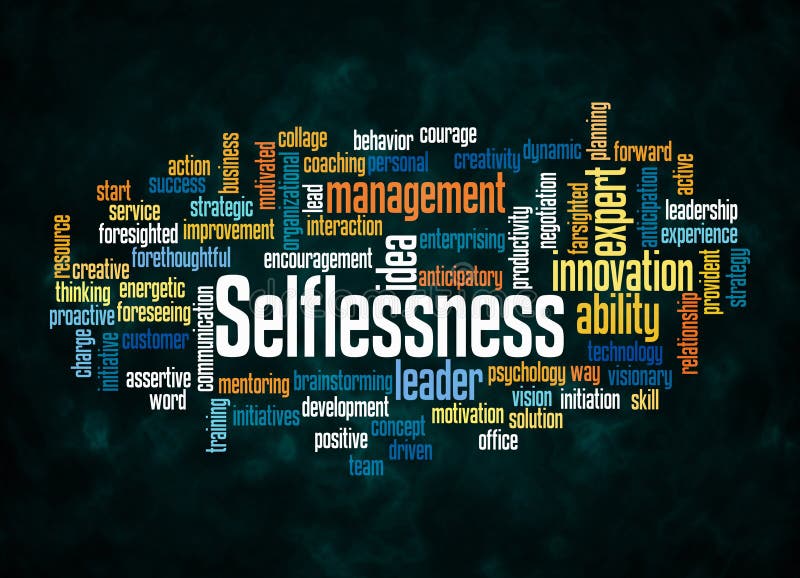 Word Cloud with SELFLESSNESS Concept Create with Text only Stock ...