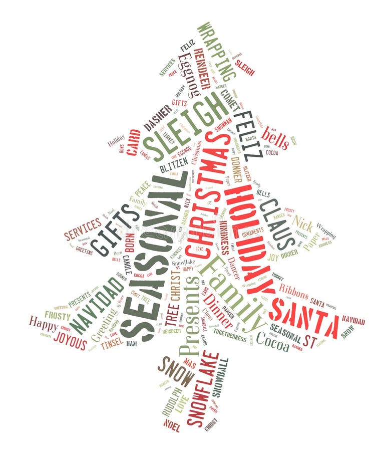 Word Cloud Showing Words Dealing with the Christmas Season Stock ...