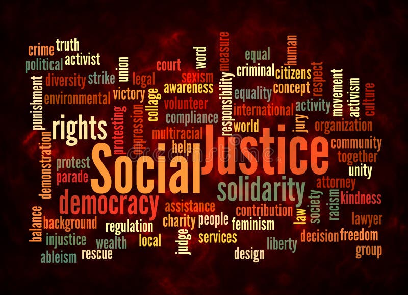 Word Cloud with SOCIAL JUSTICE Concept Create with Text only Stock ...