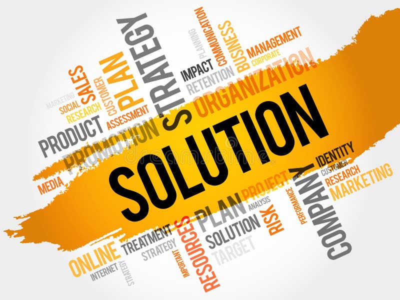 Word Cloud with Solution stock illustration. Illustration of ...