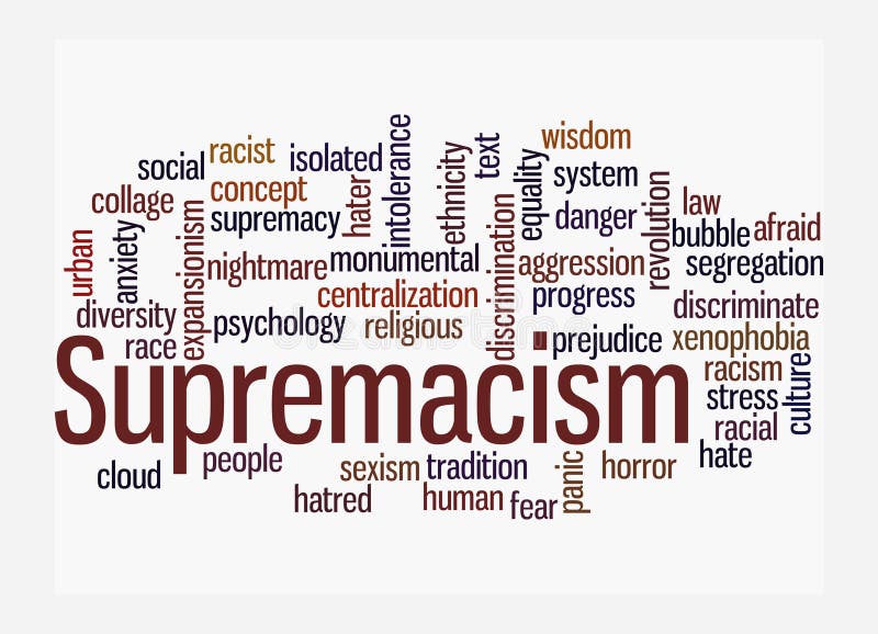 Word Cloud with SUPREMACISM Concept, Isolated on a White Background ...
