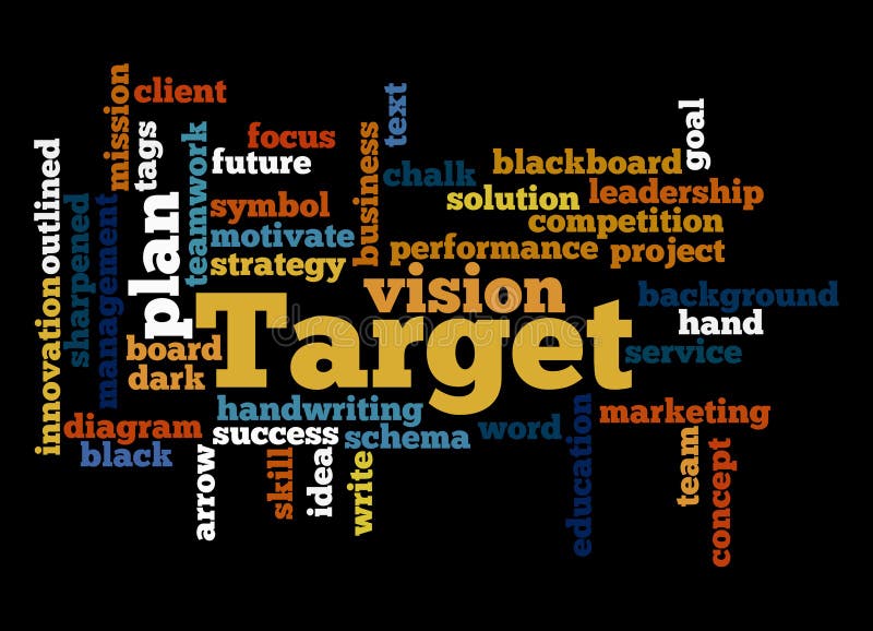 Word Cloud with TARGET Concept Stock Illustration - Illustration of ...