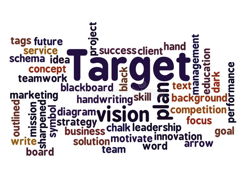 Word Cloud with TARGET Concept Stock Illustration - Illustration of ...