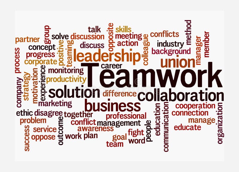 Word Cloud with TEAMWORK Concept, Isolated on a White Background Stock ...