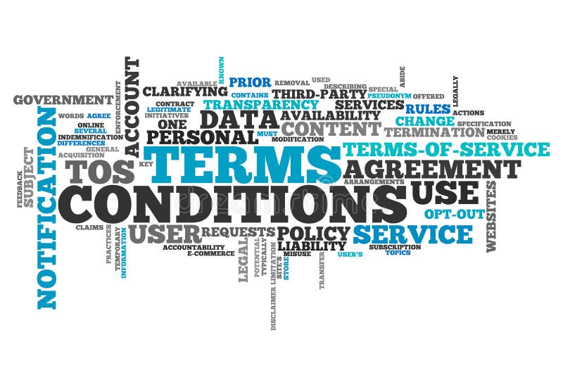 Word Cloud Terms and Conditions Stock Illustration - Illustration of ...