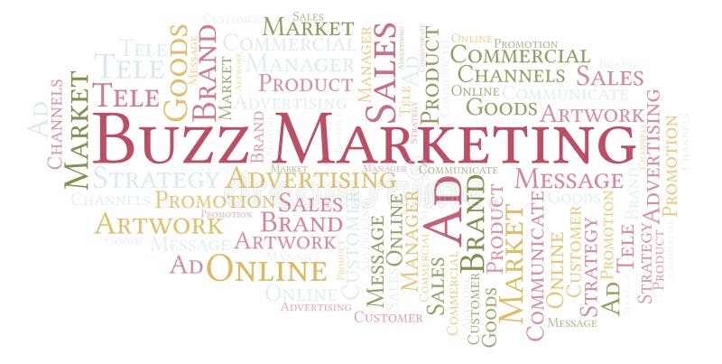 Word Cloud with Text Buzz Marketing. Stock Illustration - Illustration ...