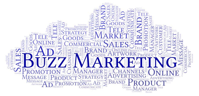 Word Cloud with Text Buzz Marketing. Stock Illustration - Illustration ...