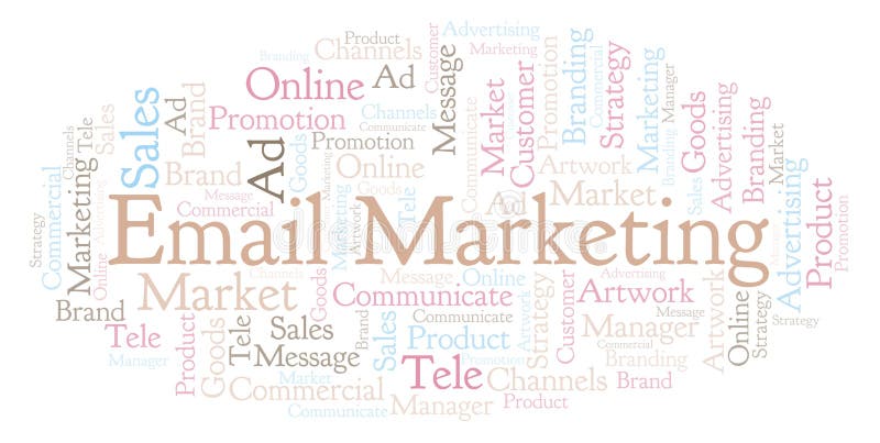 Word Cloud with Text Email Marketing. Stock Illustration - Illustration ...