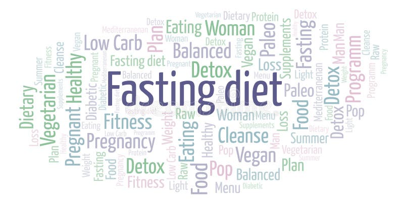 Word Cloud with Text Fasting Diet on a White Background. Stock ...